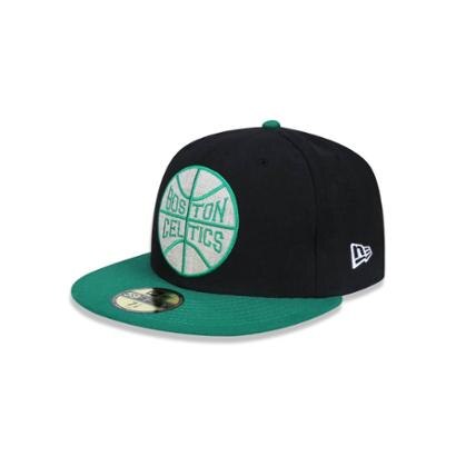 BONÉ 59FIFTY BOSTON CELTICS NBA ABA RETA PRETO NEW ERA FECHADO - Preto ...