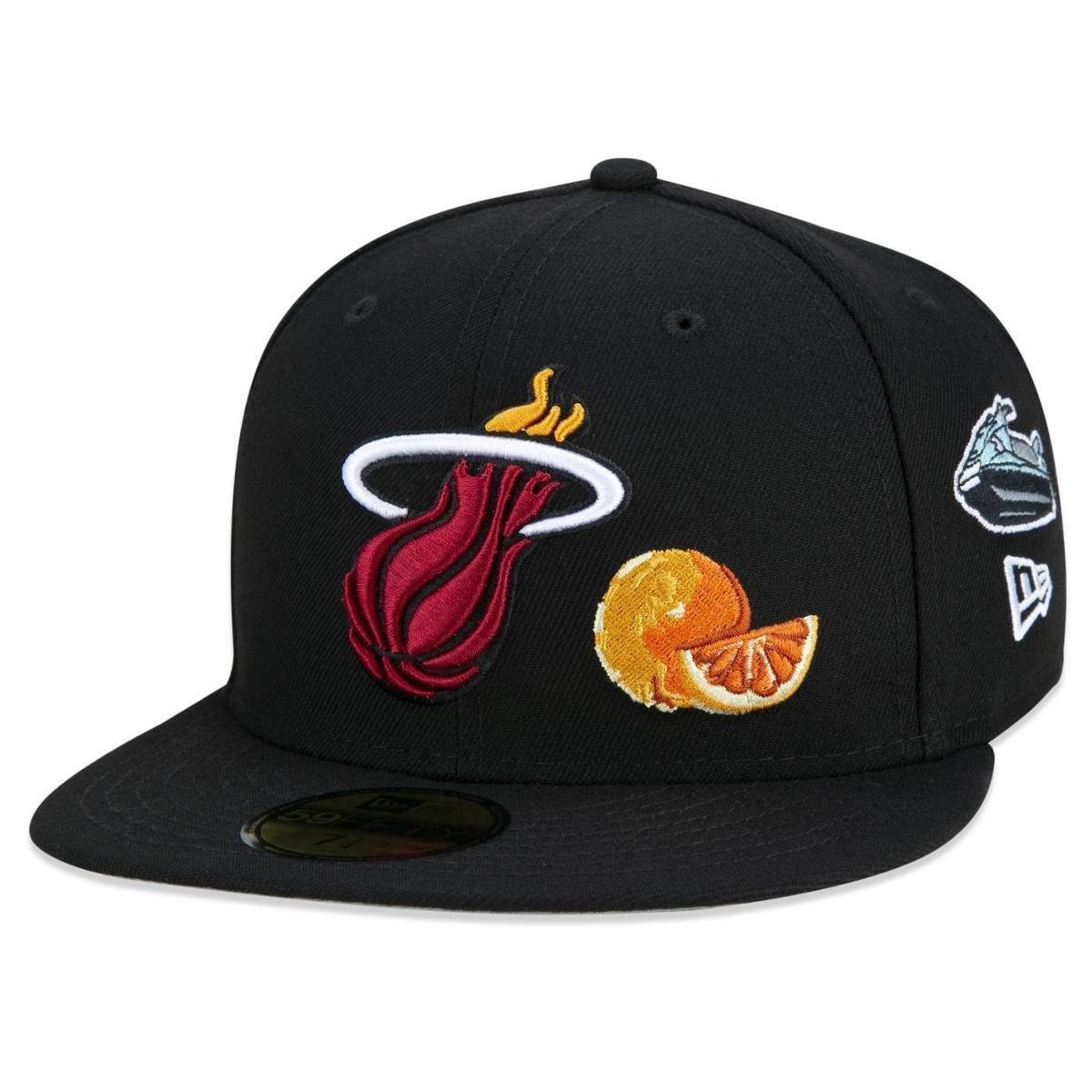 BONÉ 59FIFTY MIAMI HEAT QUICKTURN Q3 2021 ABA RETA PRETO ABA RETA ...