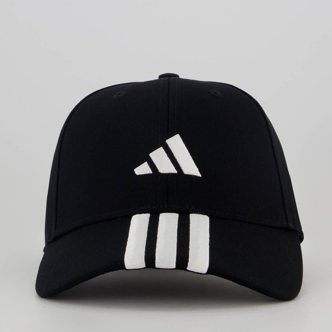Boné Adidas 3 Listras Preto - Preto | Netshoes