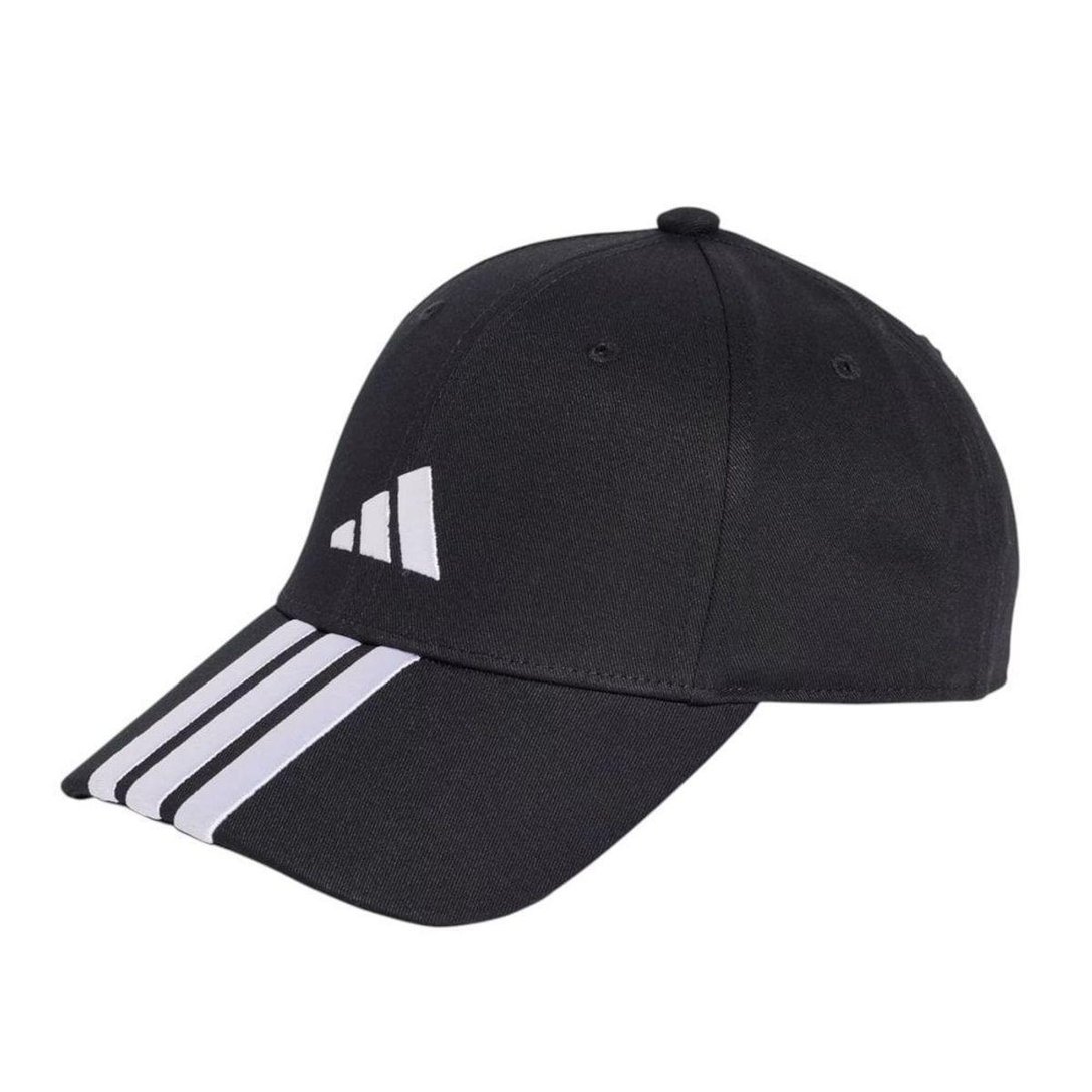 Boné Adidas Baseball Três Listras Logo - Preto Único - Preto | Netshoes