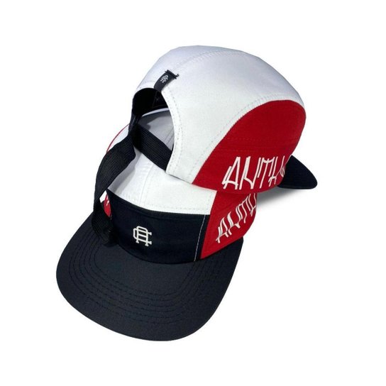 Boné Anth Co Five Panel Pixo Branco Vermelho - Preto | Netshoes