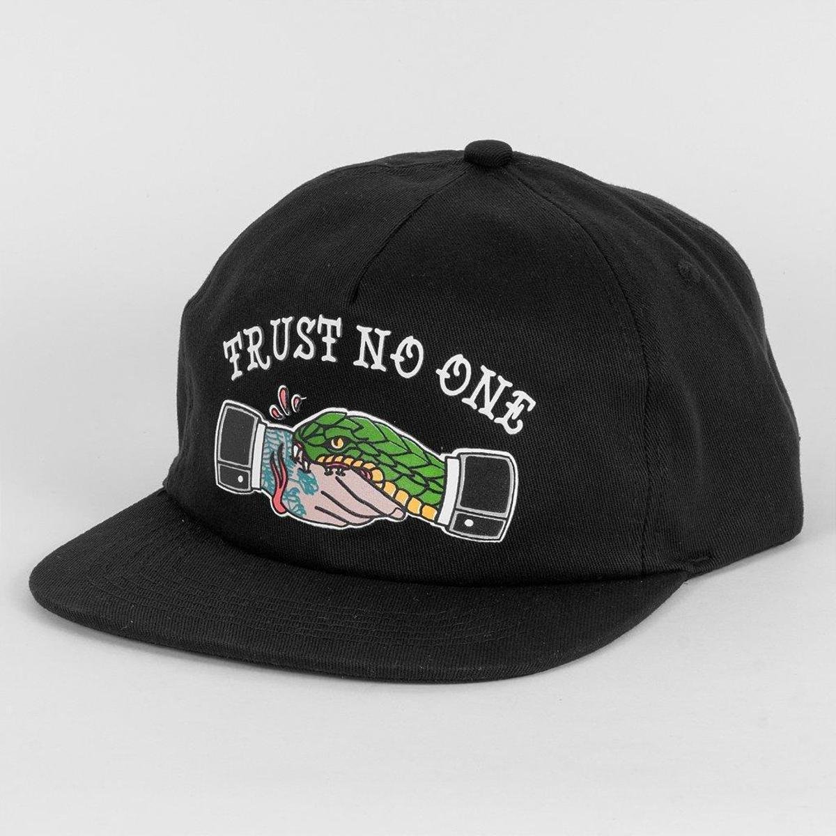 Boné Aversion Snapback Desestruturado Aba Reta - Model Trust - Preto ...