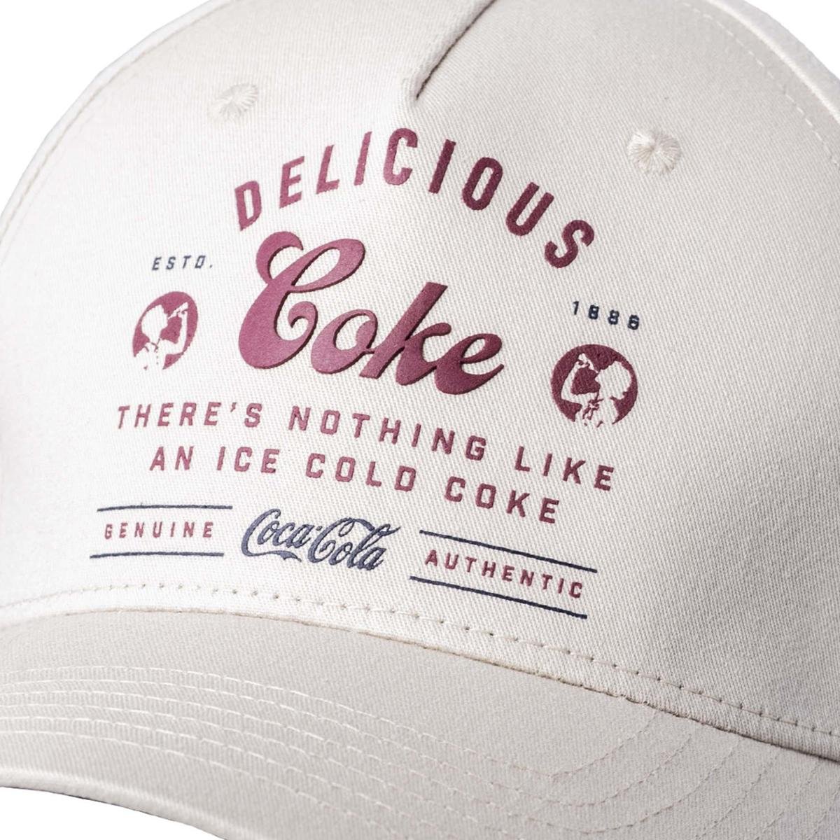 Boné Coca Cola Silk Coke Delicious Kaki Claro - Branco | Netshoes