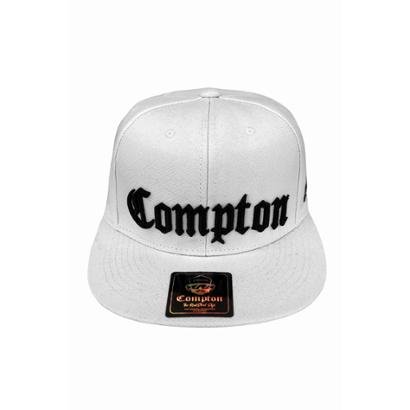 Boné Compton Aba Reta Classic Fechado Branco - Branco | Netshoes