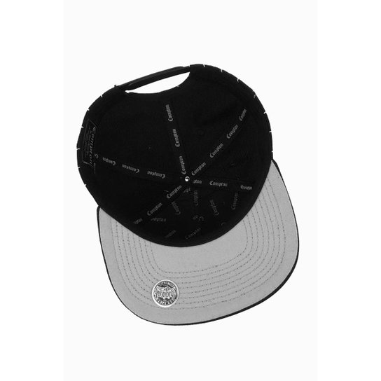 Boné Compton Aba Reta Classic Pinstripe Preto - Preto | Netshoes