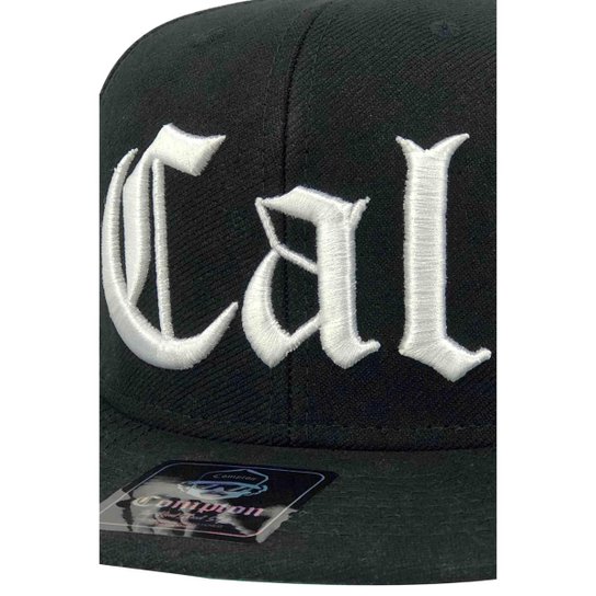 Boné Compton Aba Reta Snapback Cali Preto - Preto | Netshoes
