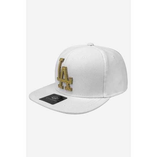 Boné Compton Aba Reta Snapback L.A Recorte Laser Branco - Branco | Netshoes