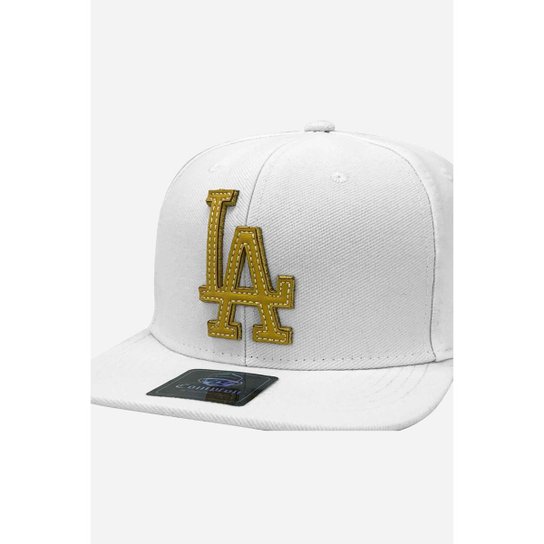 Boné Compton Aba Reta Snapback L.A Recorte Laser Branco - Branco | Netshoes