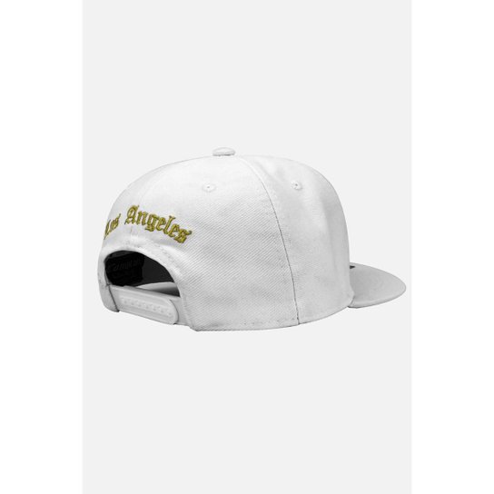 Boné Compton Aba Reta Snapback L.A Recorte Laser Branco - Branco | Netshoes