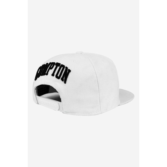 Boné Compton Aba Reta Snapback Logo Corte Laser Branco - Branco | Netshoes