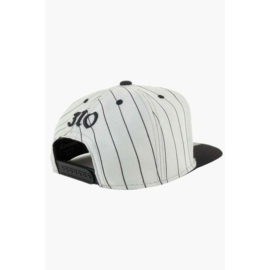 Boné Compton Aba Reta Snapback Logo Pinstripe Cinza - Cinza | Netshoes