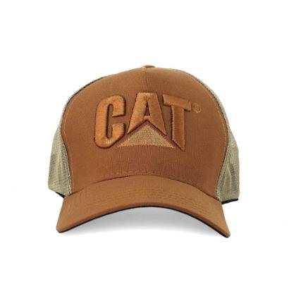 Boné Excavator Trucker Original Aba Curva Bordado Alto Relevo - Bege ...