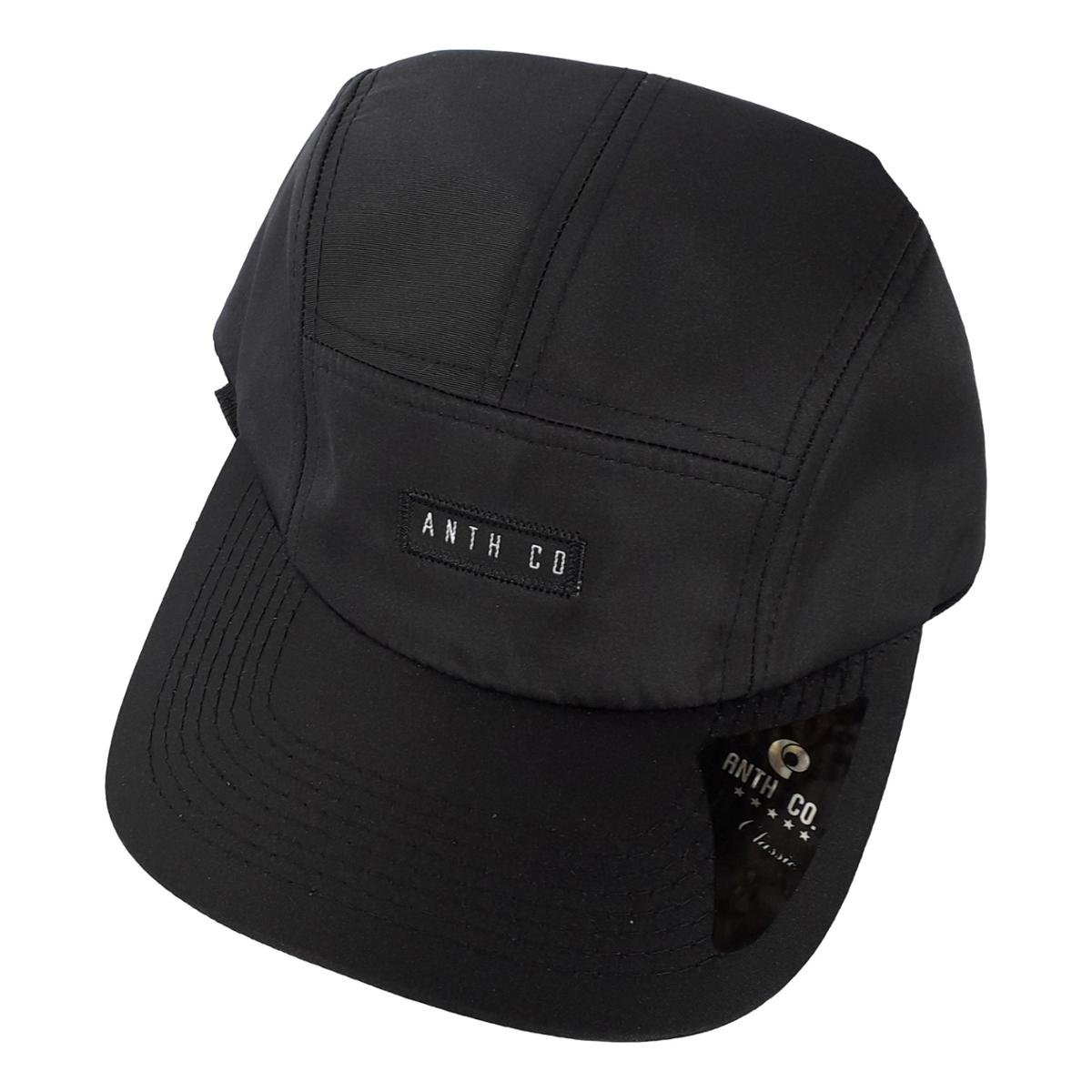 Bone Five Panel Aba Curva Strapback Fita Anth co Logo - Preto | Netshoes