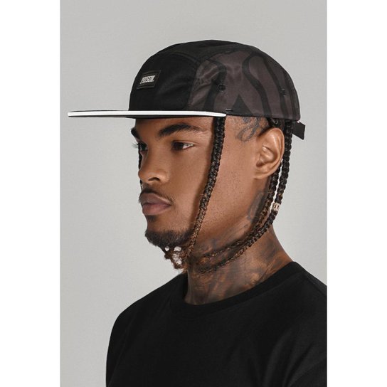 Boné Five Panel Prison Logo Emborrachado - Preto | Netshoes