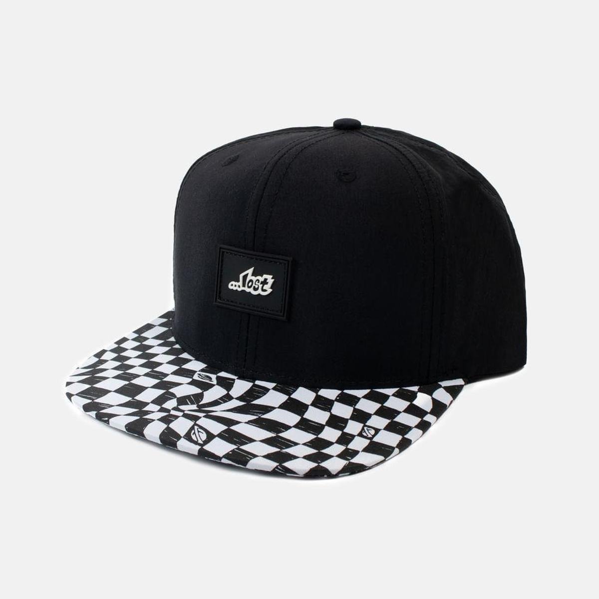 Boné Lost Aba Reta Snap Back Wave Grid SM24 - Preto | Netshoes