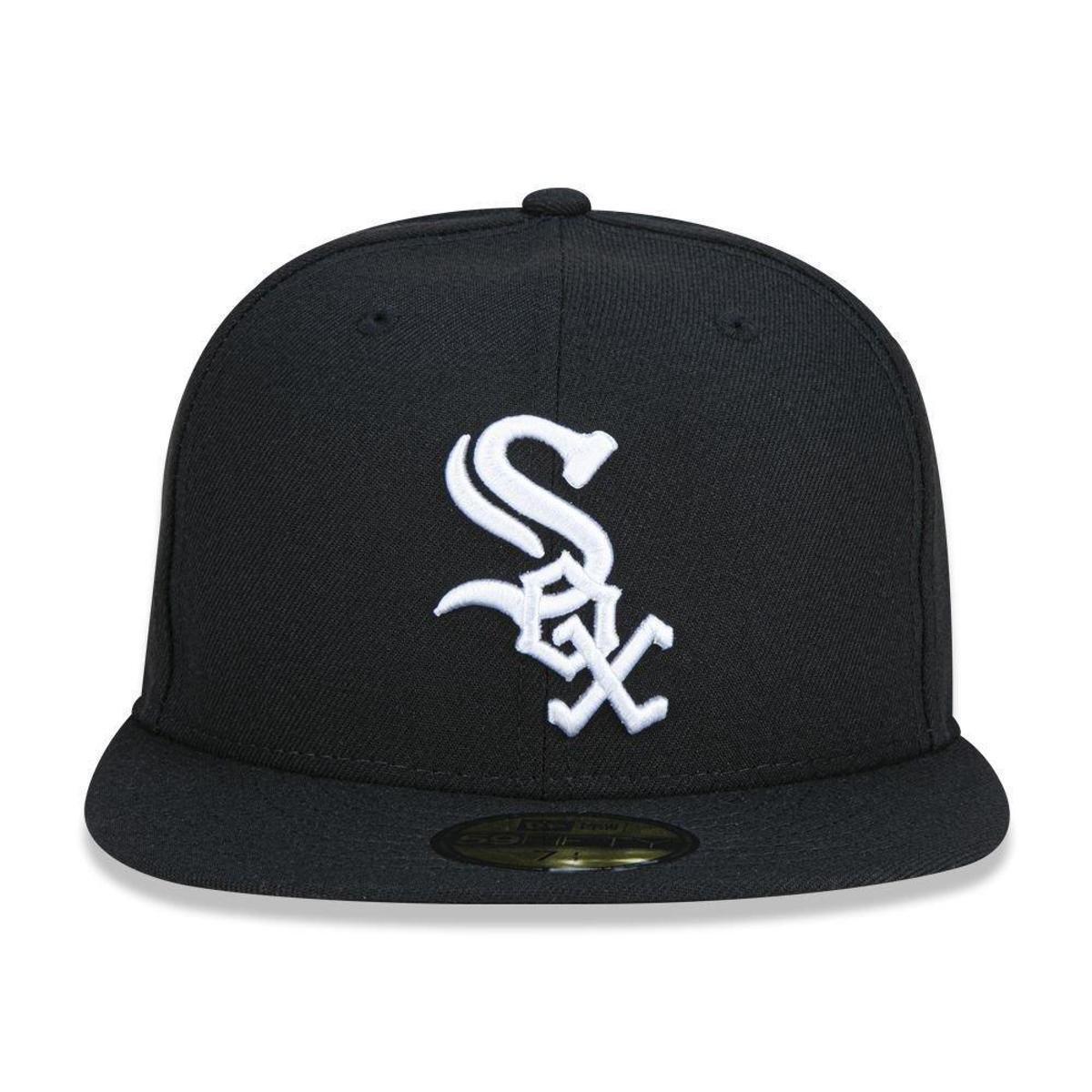 Boné New Era Chicago White Sox 5950 Game Cap Fechado - Preto | Netshoes