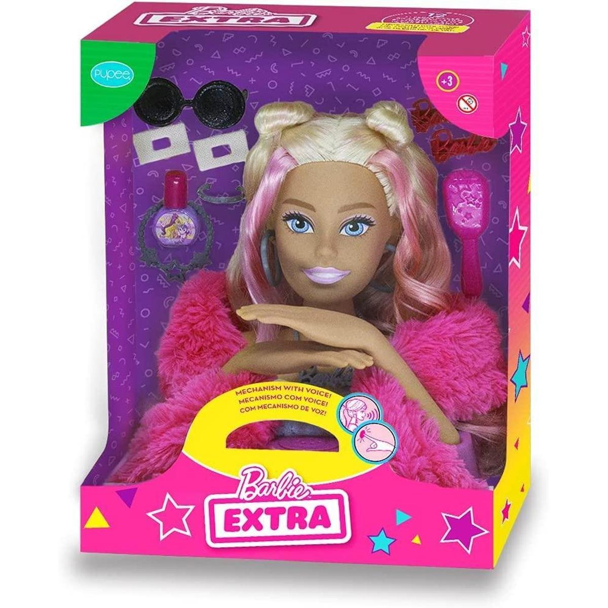 Boneca Barbie Extra - Styling Head - Pupee - Branco | Netshoes