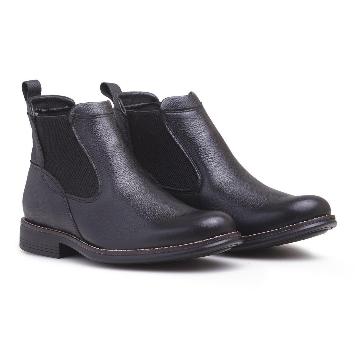 Bota Botina Chelsea Masculino em Couro Gregorio - Preto | Netshoes