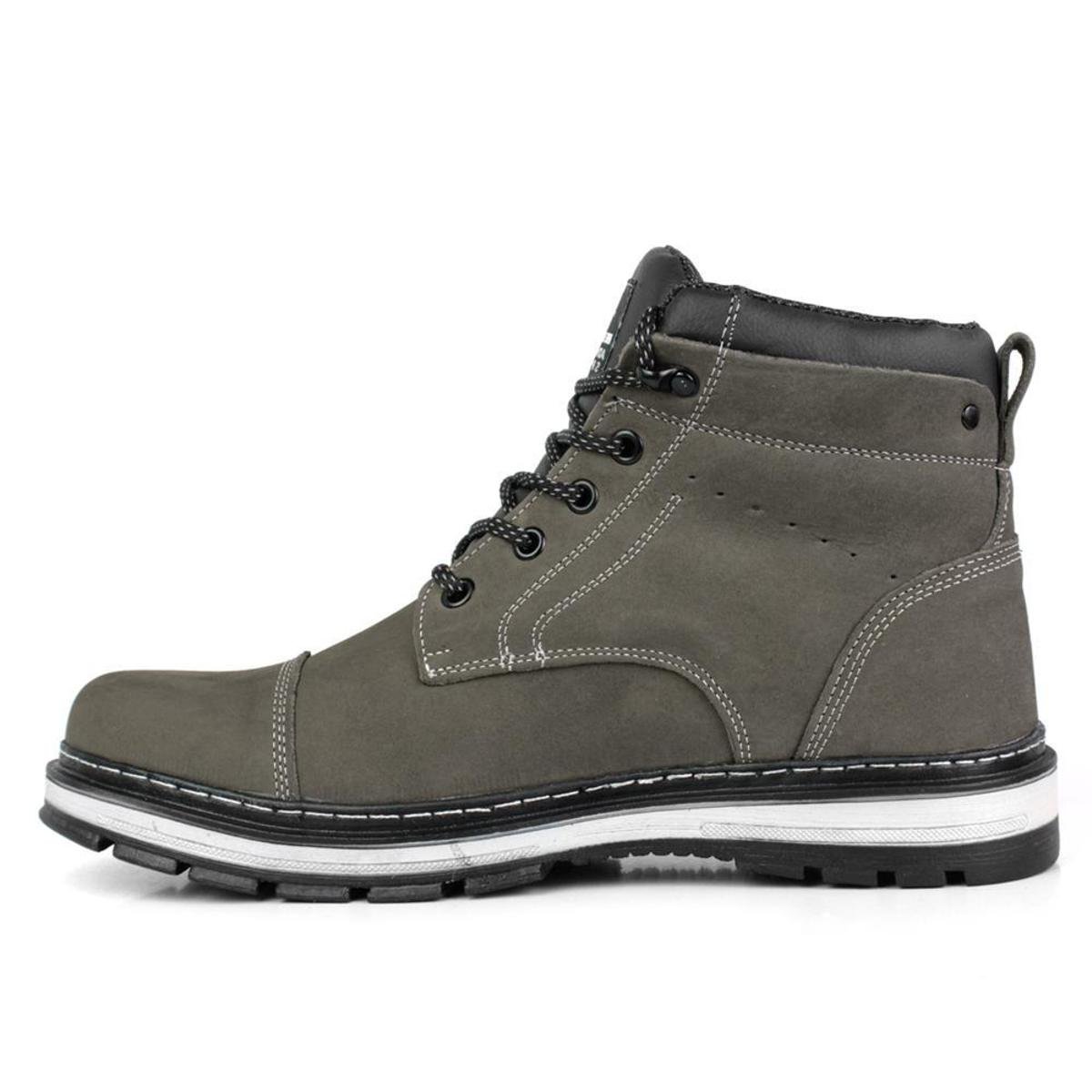 Bota Casual Adventure em Couro Nobuck Masculina - Cinza | Netshoes