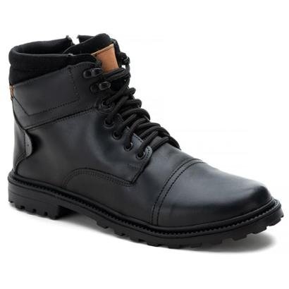 Bota Coturno Chapadeiros Street Em Couro Masculino - Preto | Netshoes