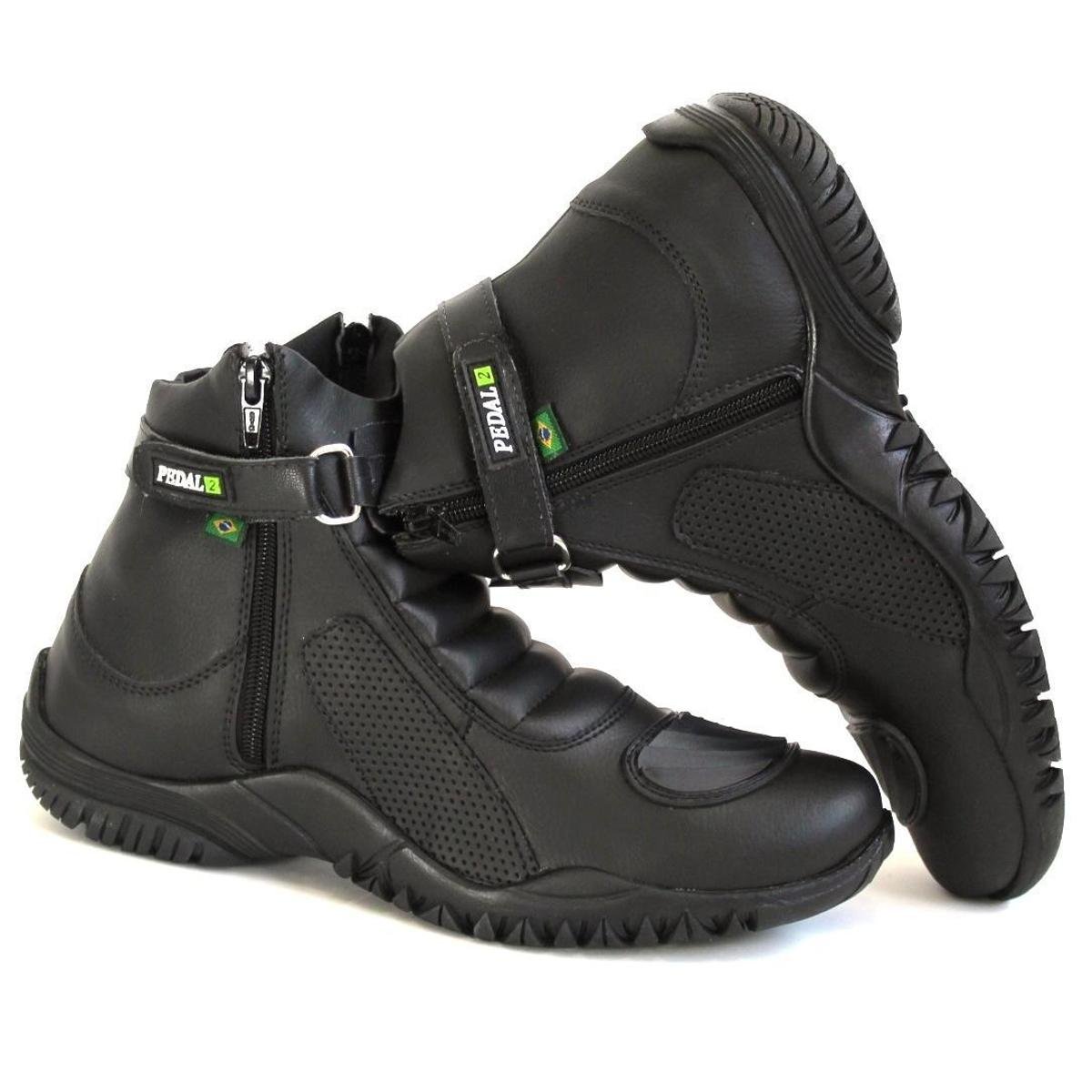 Bota Coturno Motociclistas Militar Motoqueiros Bike Motoboys - Preto | Netshoes