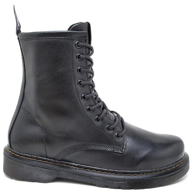 Bota Coturno Rock Cano Alto Couro Masculino - Preto | Netshoes