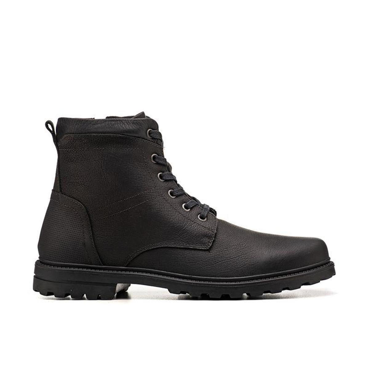 Bota De Couro Masculina Nebraska Fork Com Zíper Interno - Preto | Netshoes
