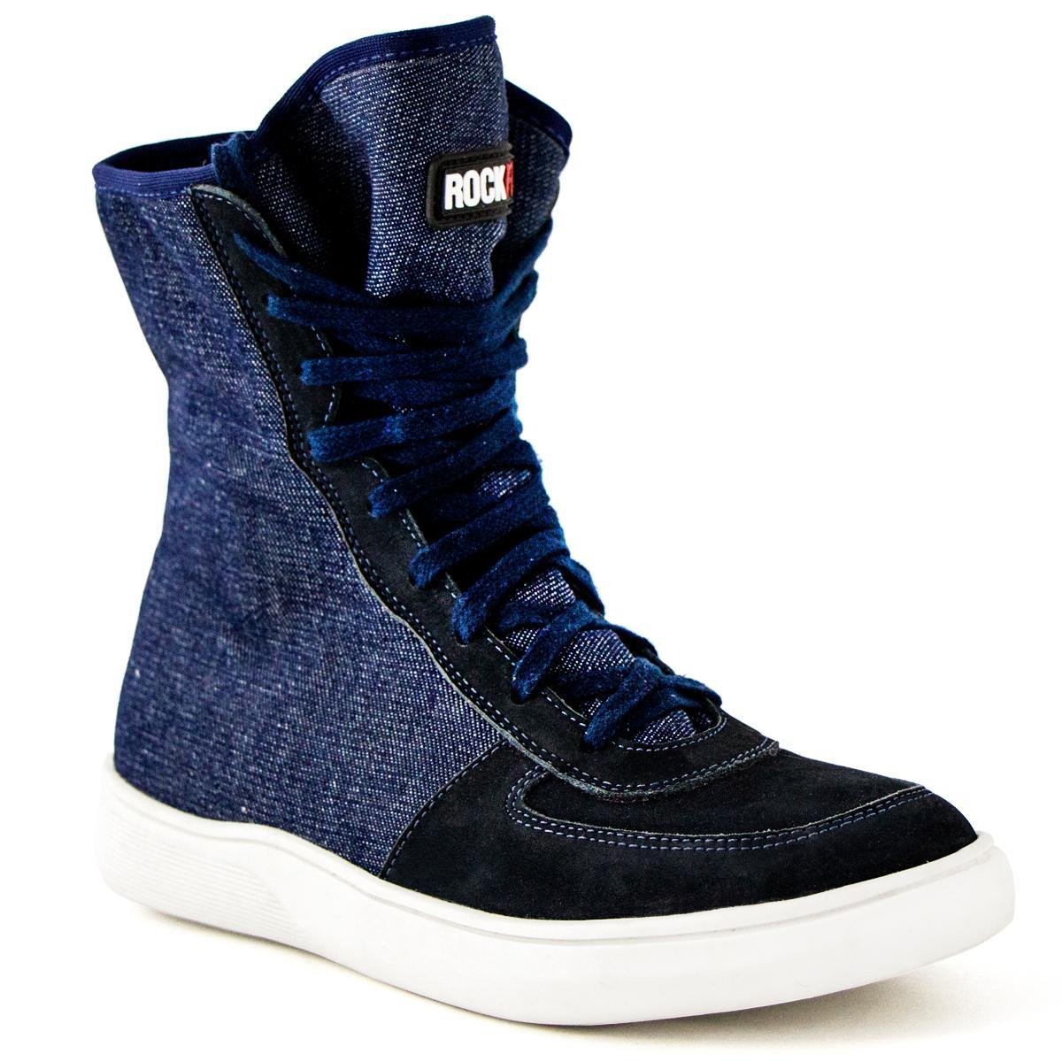 Bota De Treino Masculina Rockfit Overall Em Couro - Marinho | Netshoes