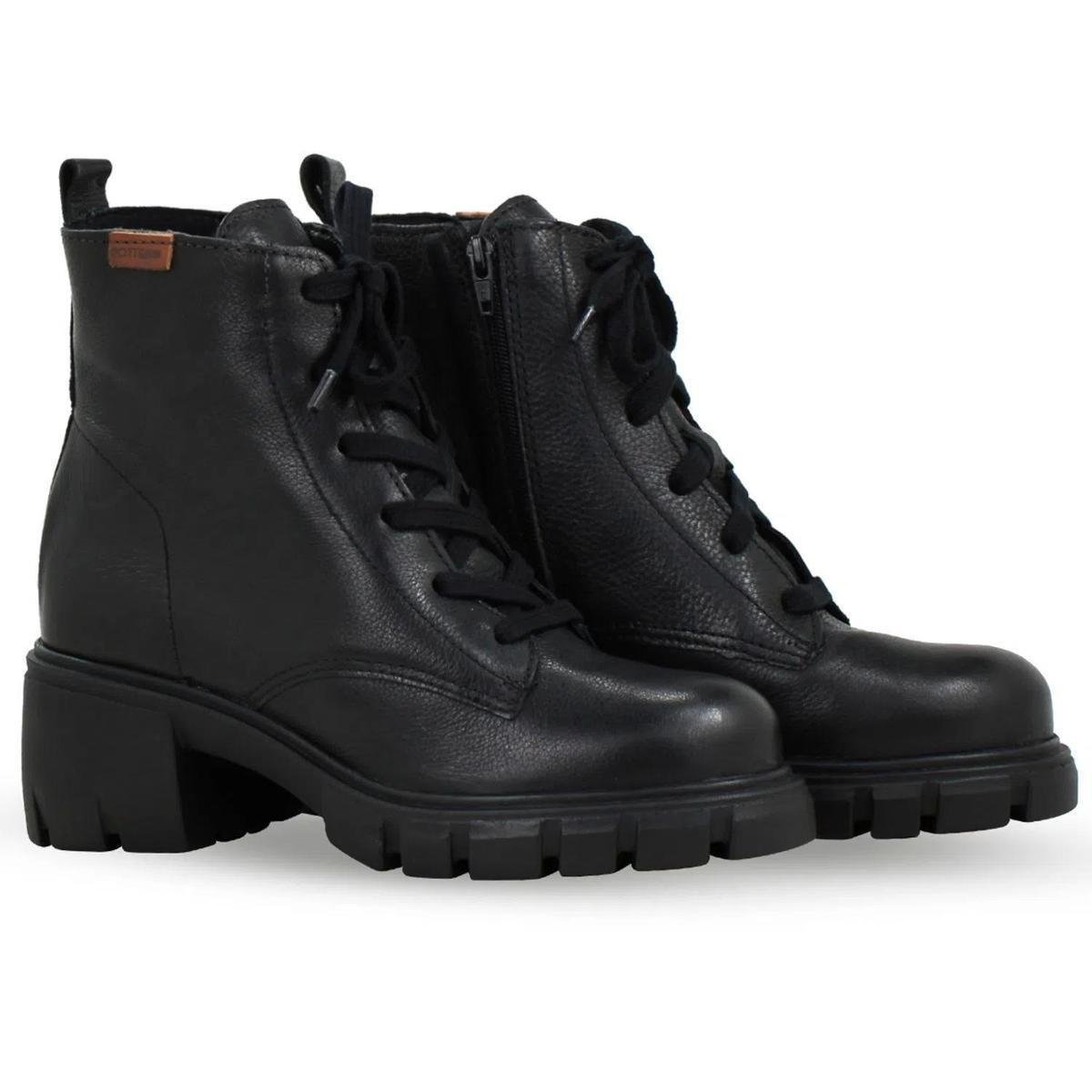 Bota Feminina Bottero Coturno Burnish Preta Onix - 347201 - Preto ...