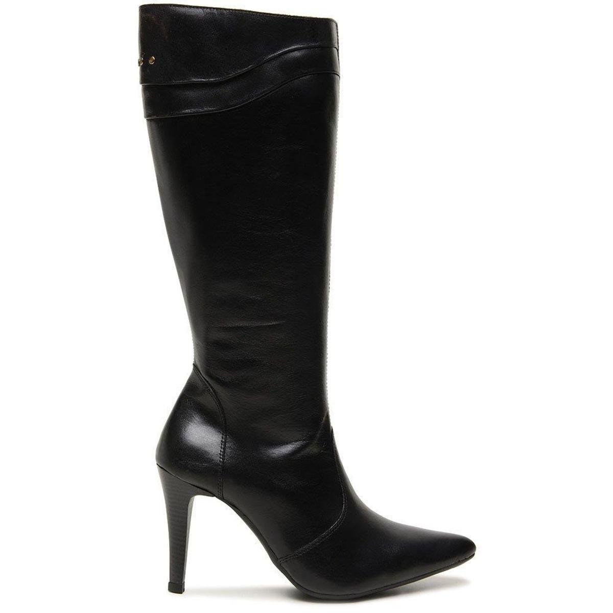 Bota Feminina Preta Cano Alto Em Couro 4222 - Preto | Netshoes