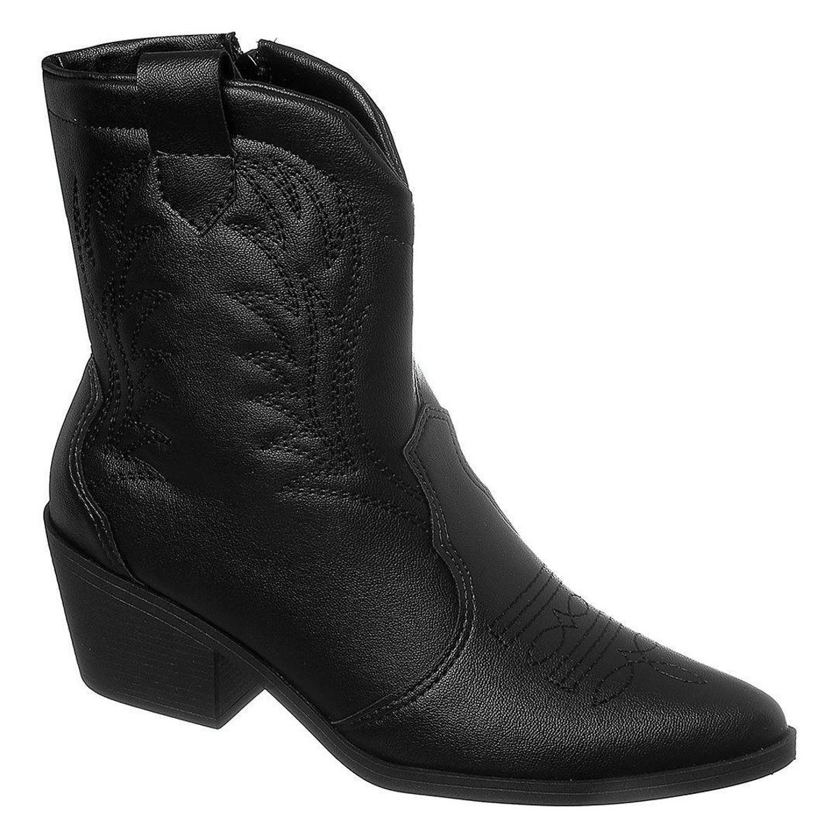 Bota Feminina Texana Country Bico Fino Western Blogueira - Preto | Netshoes