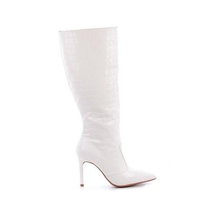 Bota Isis Croco Branco - Branco | Netshoes