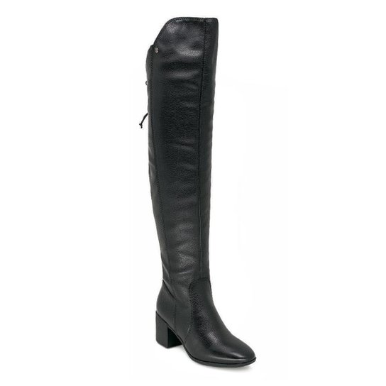 Bota Over The Knee Couro Feminina Bottero 347805 Preta - Preto | Netshoes