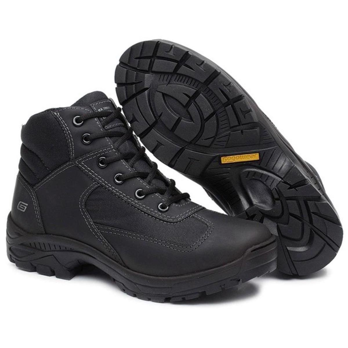 Bota Tática Militar Gogowear Segurança EPI CA Couro Masculina - Preto ...