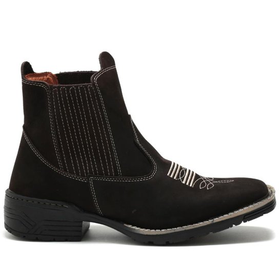 Bota Texana Feminina Botina Couro Cano Curto Moda Country Fazendeira ...