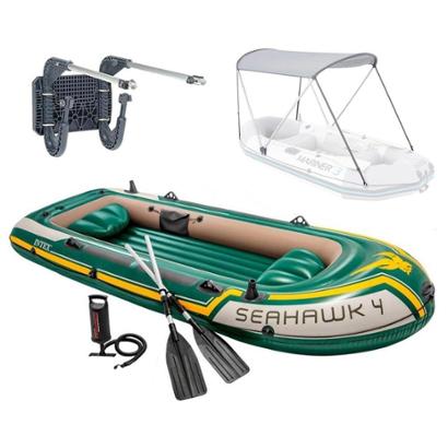 Bote Inflável Intex Seahawk 4 Pessoas Remo Capota Suporte Motor - Única ...