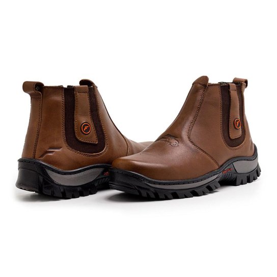 Botina Bota Masculina Couro Legítimo Conforto Estilo Calce ...