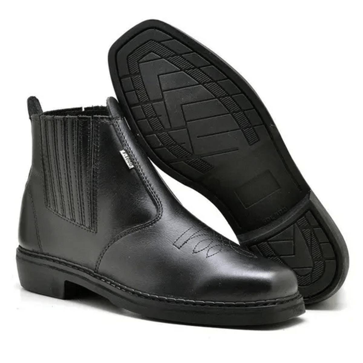 BOTINA F1000 COURO BICO QUADRADO - Cafe | Netshoes