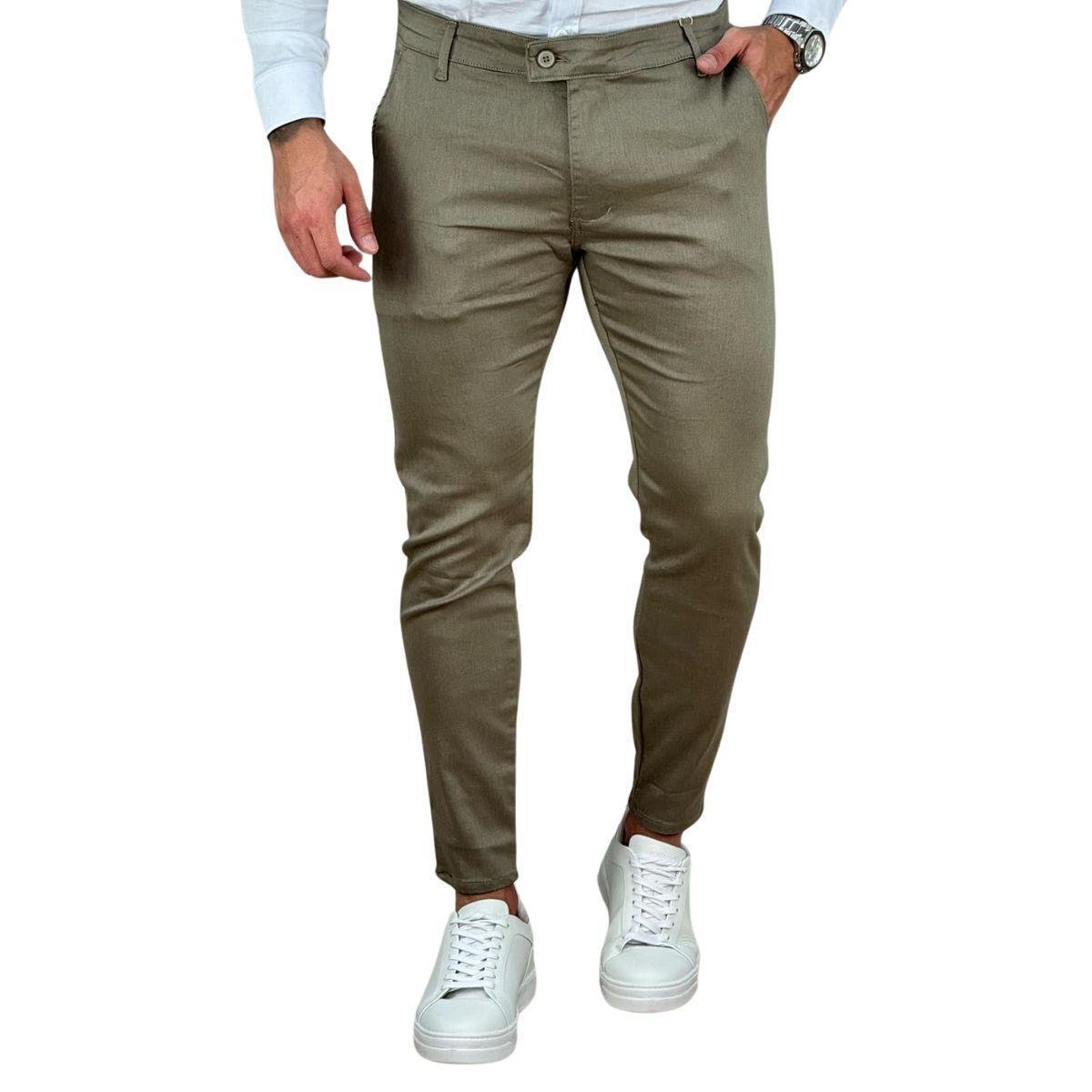 Calça Alfaiataria Masculina Skinny - Truehero - Kaki | Netshoes