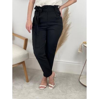 Calça em Poli-linho Clochard Cintia Preta - Preto | Netshoes