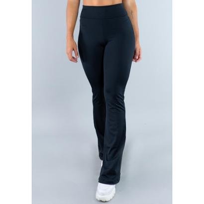 Calça Feminina Flare Estampada Pantalona Cintura Alta Mvb Modas - Preto ...