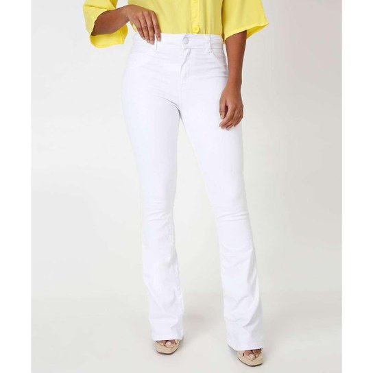 Calça Feminina Sarja Flare Biotipo-36156 - Branco | Netshoes