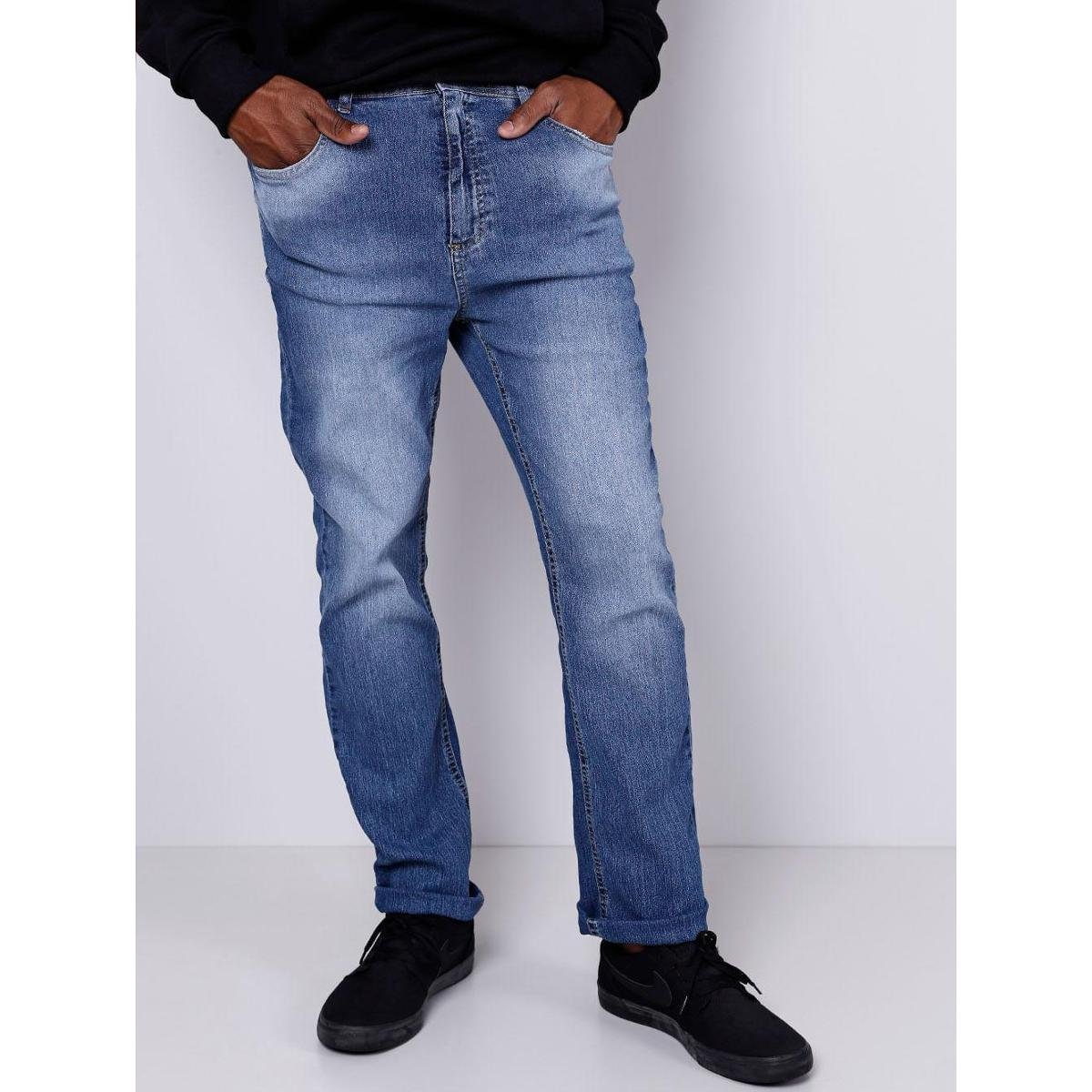CALÇA JEANS RETA BLUE MÉDIO GANG MASCULINA - Azul | Netshoes