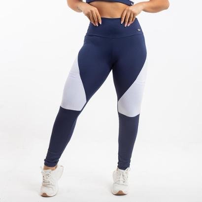 Calça Legging Academia Zero Transparencia com Bolso Viére - Azul | Netshoes