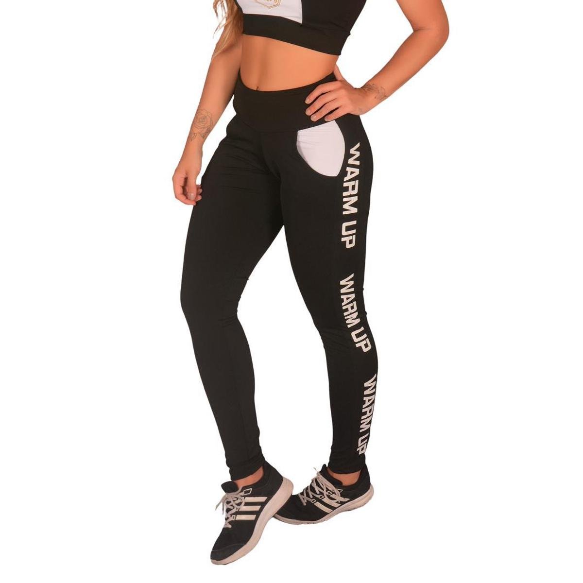 Calça Legging Feminina com Bolso Zero Transparência | CK003 - Preto ...