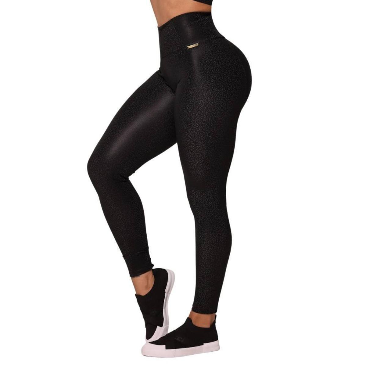 Calca Legging Montaria Couro Sintético Lux Preta Moving - Preto | Netshoes