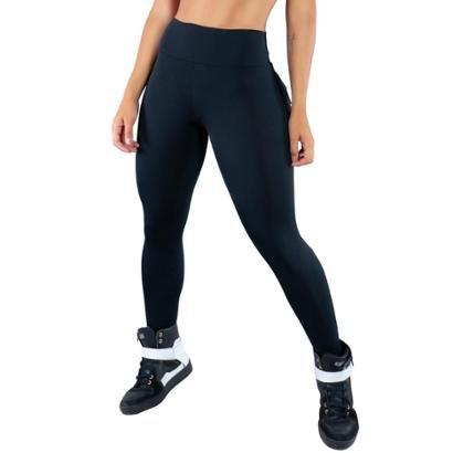 Calça Legging Poliamida Brilhosa Feminina Cintura Alta MVB Modas ...