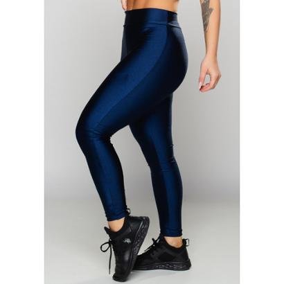 Calça Legging Poliamida Brilhosa Feminina Cintura Alta MVB Modas - Azul ...