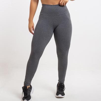 Calça Legging que Não Fica Transparente com Bolso Viére - Cinza | Netshoes