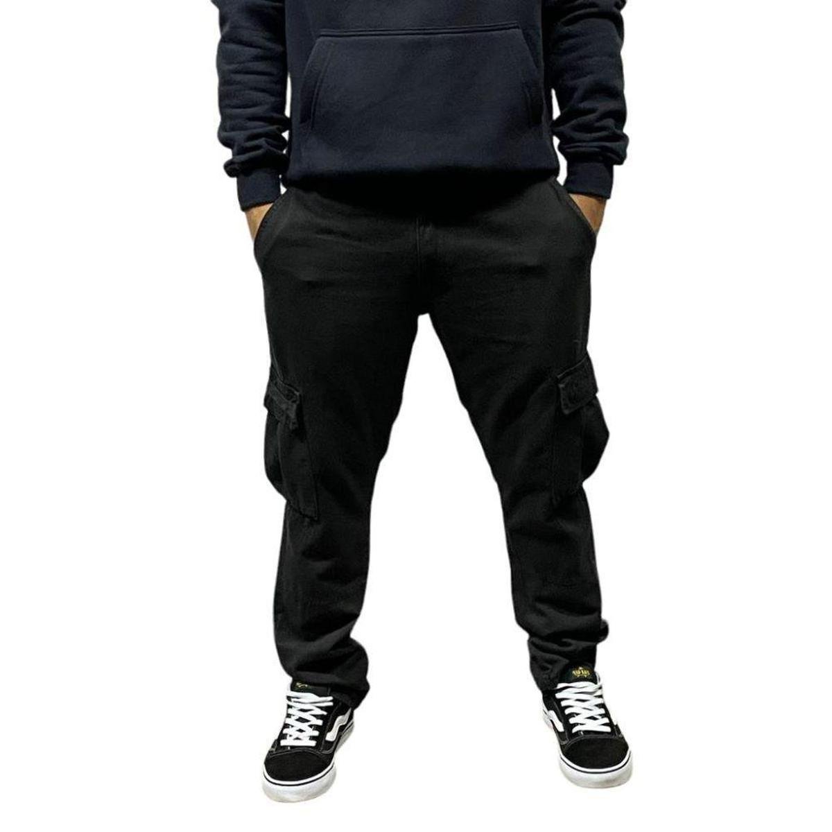 Calça Sarja Cargo Adilio Nicoboco - Preto | Netshoes